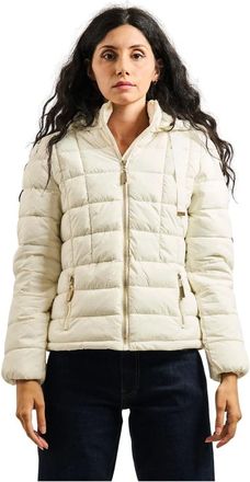 Gaudì Femme, Vestes, Blanc, Taille: 42 FR Doudoune Blanche Matelassée avec Capuche