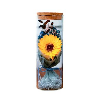 Amosfun Weihnachten konservierte Sonnenblume seifen Gartennelke Flasche leuchtende ewige Blumen f&uuml;r Dekorations