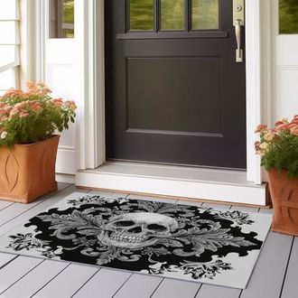 Generic Tapis de Couloir Long 50 x 150 cm Tapis de Passage Antid&eacute;rapant Doux Microfibre - Myst&eacute;rieux Gothique Esth&eacute;tique Sombre Cr&acirc;ne Passage Couloir pour Bua