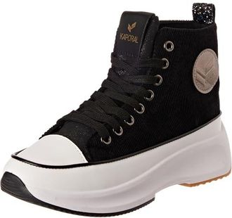 Kaporal Femme Christa Chaussures DETENTE Tennis Lacet, Noir-Velours, 40 EU