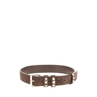 Valentino Garavani Rockstud Wildleder G&uuml;rtel - - Accessories - Damen - Braun - 85 CM