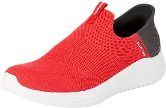 Skechers Ultra Flex 3.0 Smooth Step À Enfiler, Red Textile/Black Trim, 33.5 EU