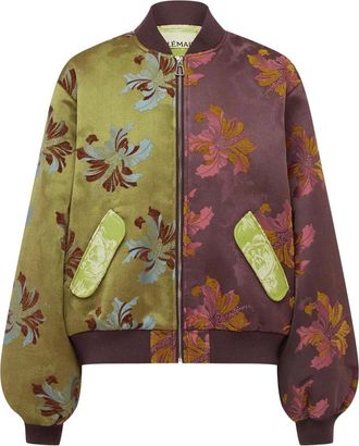 Alemais Adriana brocade-effect bomber jacket - Vert