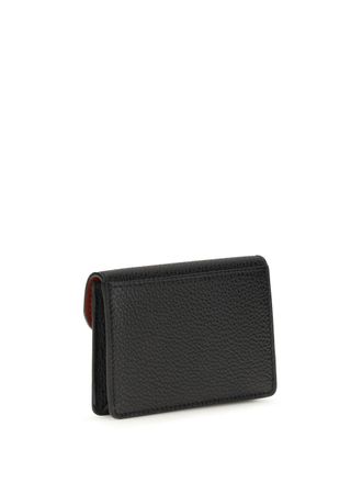 Ferragamo Womens Gancini Keyring Black Calf Leather Bos Taurus Wallet