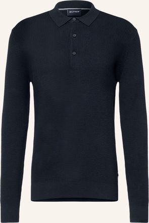 Olymp Strick-Poloshirt blau