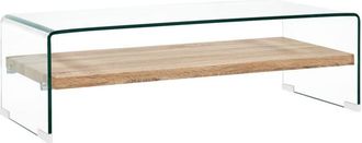 vidaXL Couchtisch Transparent 98&times;45&times;31 cm Hartglas Vidaxl