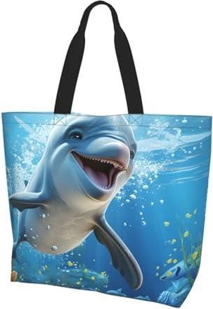 Generic Dauphin De Dessin Anim&eacute; Sac &Agrave; Bandouli&egrave;re Imperm&eacute;able Tote Bag Grand Sac Fourre Tout Pour Travail Shopping Plage