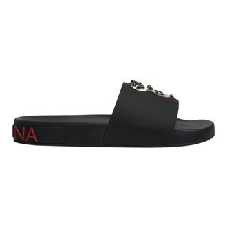 Dolce & Gabbana Slides Slip-On Sandalen - - Shoes - Herren - Schwarzk - 41 EU