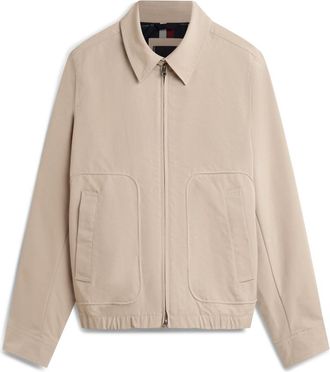 Tommy Hilfiger Stretch-Blouson mit Tartanfutter und Logo-Aufn&auml;her in