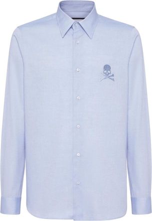 Philipp Plein Homme, Chemises, Bleu, Taille: S Chemise Coupe Standard Herringbone
