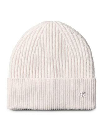 Calvin Klein M&uuml;tze Ck Metal Wool Beanie LV04D8032G &Eacute;cru