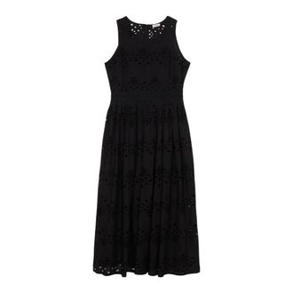 Oltre Ausgestelltes Kleid aus Broderie-Anglaise-Spitze - - Dresses - Damen - Schwarzk - S