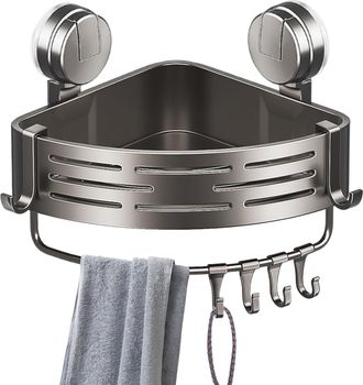 Generic Dusch-caddyy-Ecke - Dusch-Eckregal | Badezimmer-Eckregal | Badezimmer-Wand-Eckregal | Wandmontiertes Aufbewahrungsregal mit Saugnapf, Duschregal | Abn