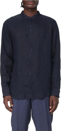 A|X Armani Exchange Homme, Chemises, Bleu, Taille: XL Classic Linen Shirt