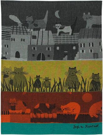 Tissage Moutet Moutet Torchon Küchenhandtuch Geschirrtuch Handtuch, hochwertige Baumwolle in Frankreich gewebt, limitiertes Motiv Nacht der Katzen