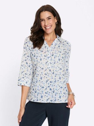 Witt Klassische Bluse Baumwoll-Bluse 3/4-Arm