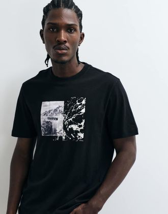 Boss Orange by Hugo Boss Boss Orange T-Shirt mit Grafikprint in Schwarz