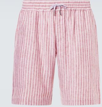 Fedeli Bermuda Alfa rayé en lin