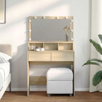 vidaXL Coiffeuse avec led ch&ecirc;ne sonoma 80x41x134,5 cm Vidaxl