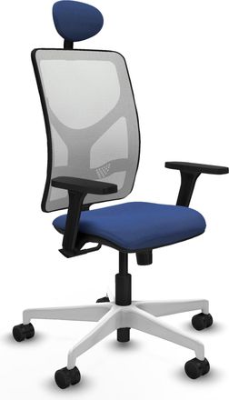 Piqueras y Crespo Drehbarer Schreibtischstuhl mit Rollen, mit 3D-Armlehnen, h&ouml;henverstellbare Lendenwirbelst&uuml;tze und festes Kopfteil, ausgestattet mit 3 Positionen, Wei