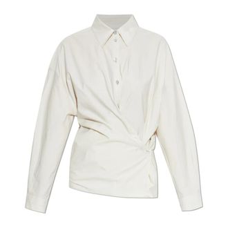 Christophe Lemaire Verdrehtes Hemd mit geradem Kragen - - Blouses & Shirts - Damen - Grau - XS