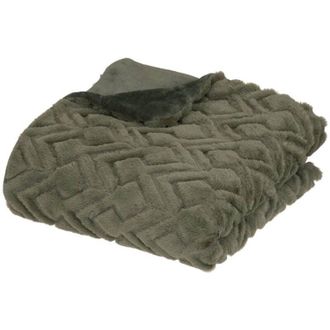 Atmosphera Atmosphera - Plaid Mara - Kunstpelz - khakigrün - 180x230 cm créateur dintérieur