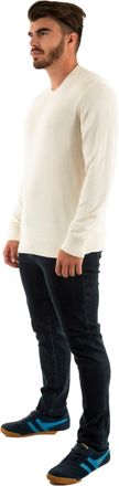 A|X Armani Exchange Herren Icon Project, Embroidered Logo Pullover, Cremewei&szlig;, L