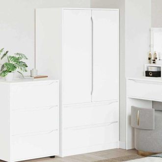 vidaXL vidaXL Armoire avec tiroir Blanc 79,5 x 49 x 156 cm Bois ding&eacute;nierie