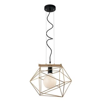 Luce-Ambiente-Design Abraxas Suspension in Black and Gold Metal with Single Light Point