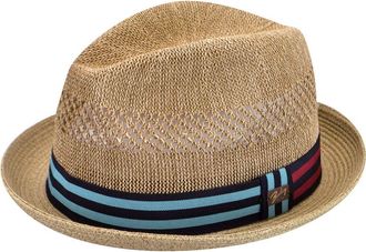 Bailey Herren Berle Fedora Trilby Hat with Striped Band Filzhut, Natur, M