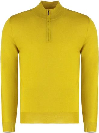 Moorer Homme, Pulls, Jaune, Taille: M Pull &agrave; col roul&eacute; en coton