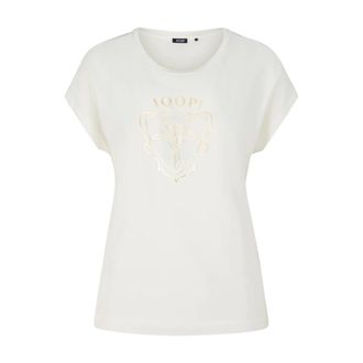 Joop Femme, Tops, Blanc, Taille: 42 FR Tulle and Double Print Top