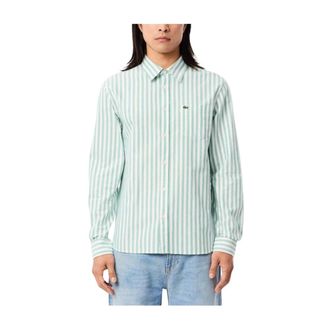 Lacoste Chemise &agrave; rayures - Homme - Chemises - Vert - Taille: S
