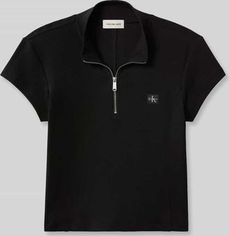 Calvin Klein Jeans Slim Fit cropped T-Shirt aus Baumwoll-Mix