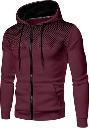 Generic Sweat &agrave; capuche zipp&eacute; pour homme, haut de surv&ecirc;tement &agrave; pois l&eacute;ger avec poches, v&ecirc;tements de sport confortables pour lentra&icirc;nement, v&ecirc;tements dext&eacute;rie