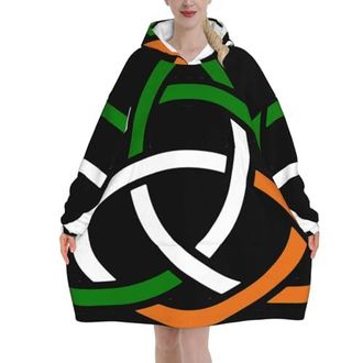 Generic Sweat &agrave; capuche avec noeud de la trinit&eacute; celtique pour femmes et hommes adultes surdimensionn&eacute;s pour une couverture douce et chaude