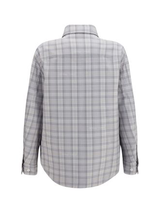 Off-white Mens Padded Flannel Jacket Light Gray