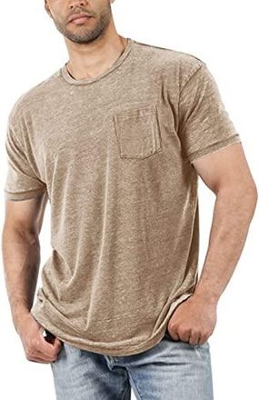 Generic T-shirts dété à col rond pour homme avec poche décontractée et ample - T-shirt tendance à manches courtes pour sortir - T-shirt occidental 2025 - T-sh