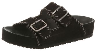 Verbenas Pantolette VERBENAS ELENA SERRAJE PASADO, Damen, Gr. 39, schwarz, Veloursleder, kontrastfarbene Details, Schuhe Pantolette, Sommerschuh, Hausschuh, St
