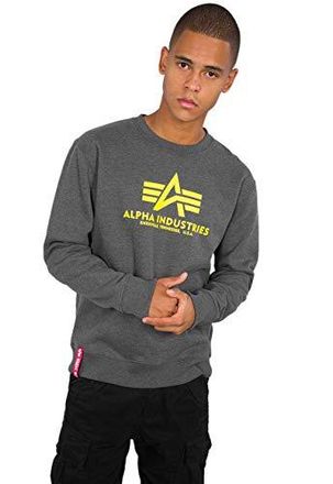 Alpha Industries Alpha Industries Basic Sweatshirt pour Homme Sweater, Charcoal Heather