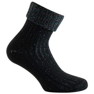 Kindy Mi-chaussettes femme lurex &agrave; revers acrylique