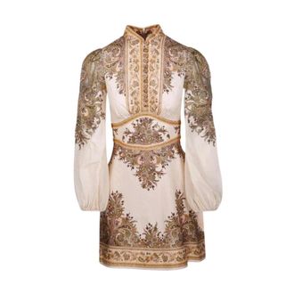 Zimmermann Femme, Robes, Beige, Taille: 36 FR Mini-robe boutonnée style nature