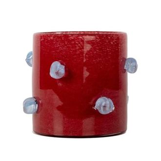 ByOn Byon Studio Candle Holder Arlo M - Multifunktionaler Kerzenhalter/Vase/Schale aus mundgeblasenem Glas, Bordeaux/hellblau, 15 x 15 x 15 cm, 5280607306