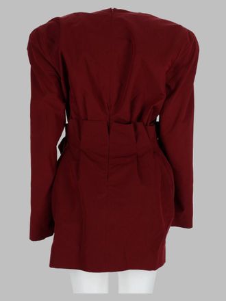 Magda Butrym Floral Appliqu&eacute; Cotton-Silk Mini Dress - Red