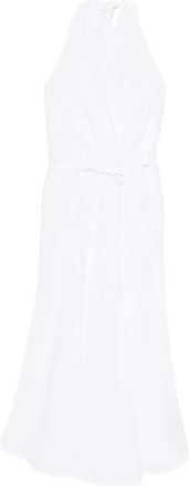 120% Lino Femme, Robes, Blanc, Taille: 36 FR Robe en lin avec ceinture