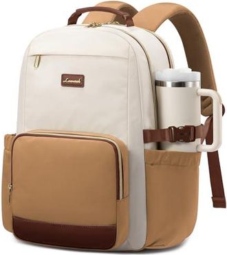 Lovevook Sac à dos pour femme avec poche pour grande gourde, pour ordinateur portable de 15,6 pouces, idéal pour le voyage, le travail, les affaires et les ens