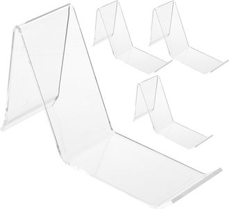 Valiclud 4 St&uuml;ck Teiliges Transparentes Schuhdisplay Hochwertigem Pmma Stabiler Schuhhalter f&uuml;r Sandalen und Freizeitschuhe Praktisches Regal zur &Uuml;bersichtlich