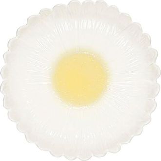 Sagaform Dagny Bl&uuml;tenform Teller aus Dolomit in der Farbe Wei&szlig;, Sp&uuml;lmaschinenfest, 32 cm, 5018453