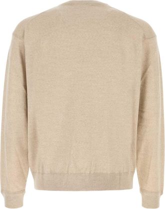 Maison Kitsun&eacute; Mens Sand Wool Sweater Lightbeigemelange Exterior: Maglieria