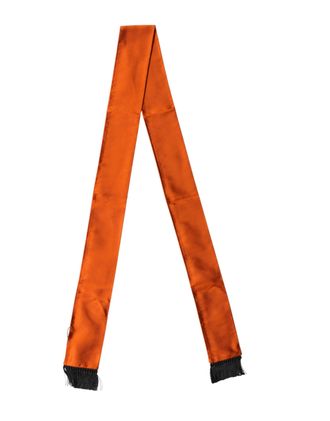 Dolce & Gabbana Mens Orange Silk Fringes Neck Wrap Foulard Scarf